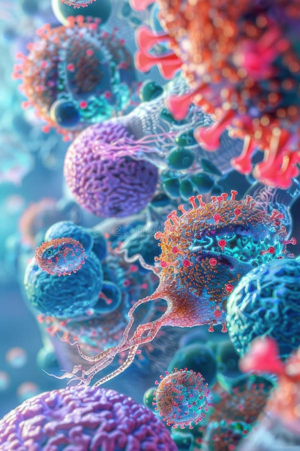 Vivid Microscopic View of Various Colorful Pathogens Including Viruses ...