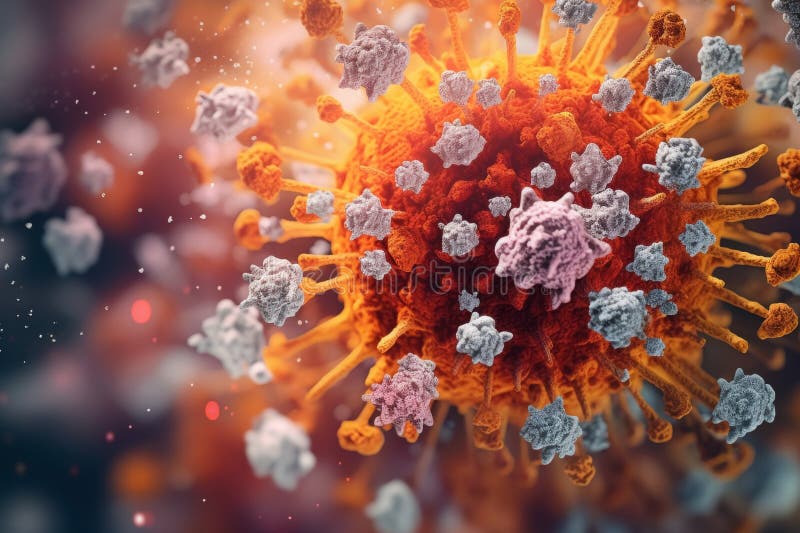 Vivid Microscopic Virus Representation Stock Photo - Image of ...