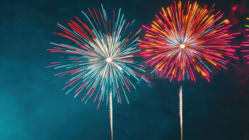 Vivid Multicolored Fireworks Burst for Celebration Stock Image - Image ...