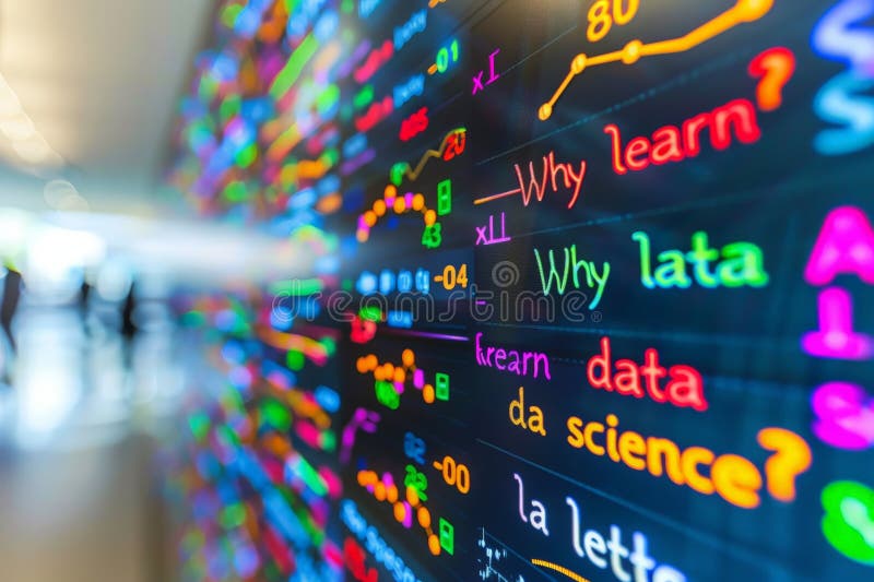 Exploring the Digital World of Data Science through Vibrant Neon Lights ...