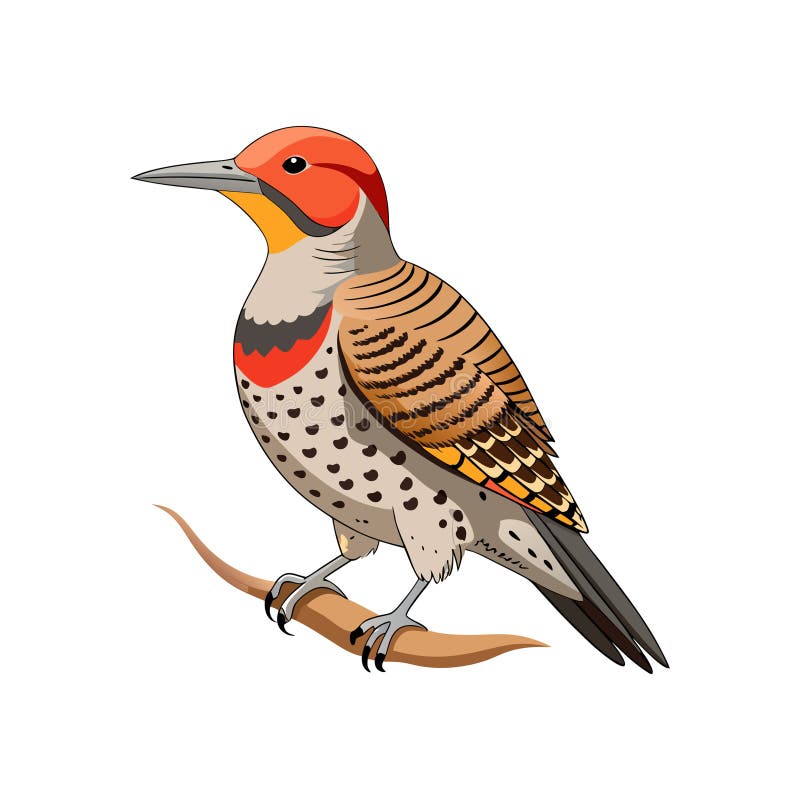 Vivid Northern Flicker Bird Design Stock Photo - Illustration of ...