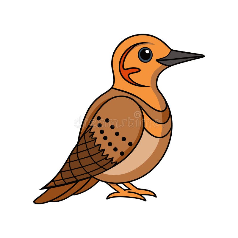 Vivid Northern Flicker Bird Design Stock Illustration - Illustration of ...