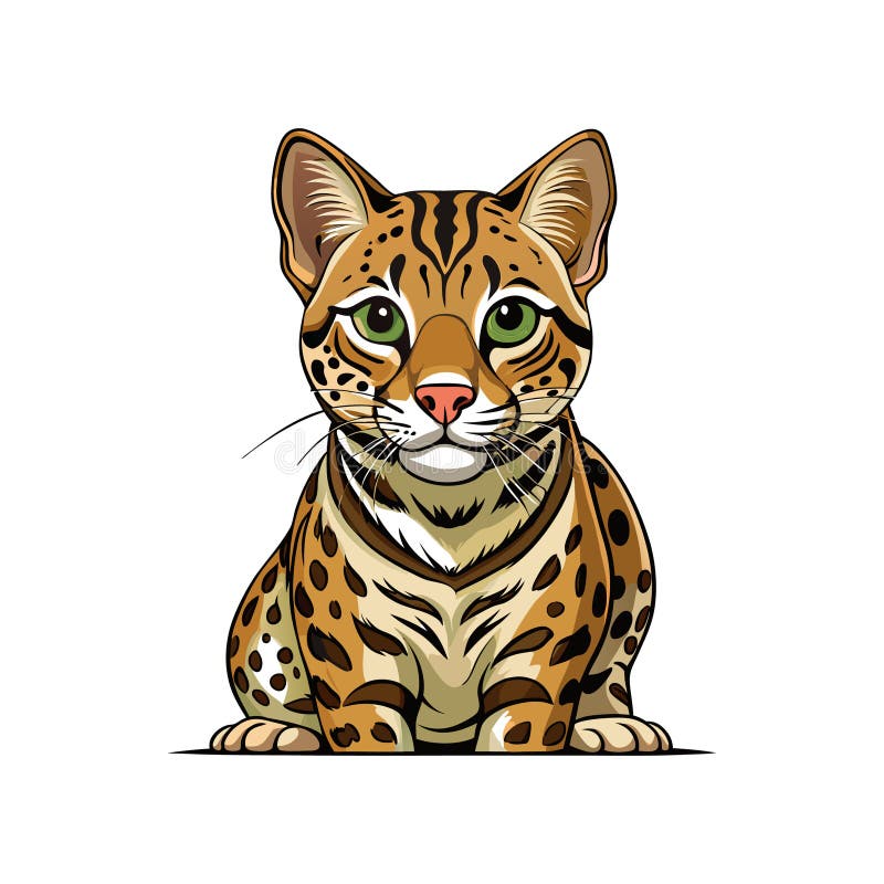 Vivid Ocelot Illustration for Projects Stock Image - Illustration of ...