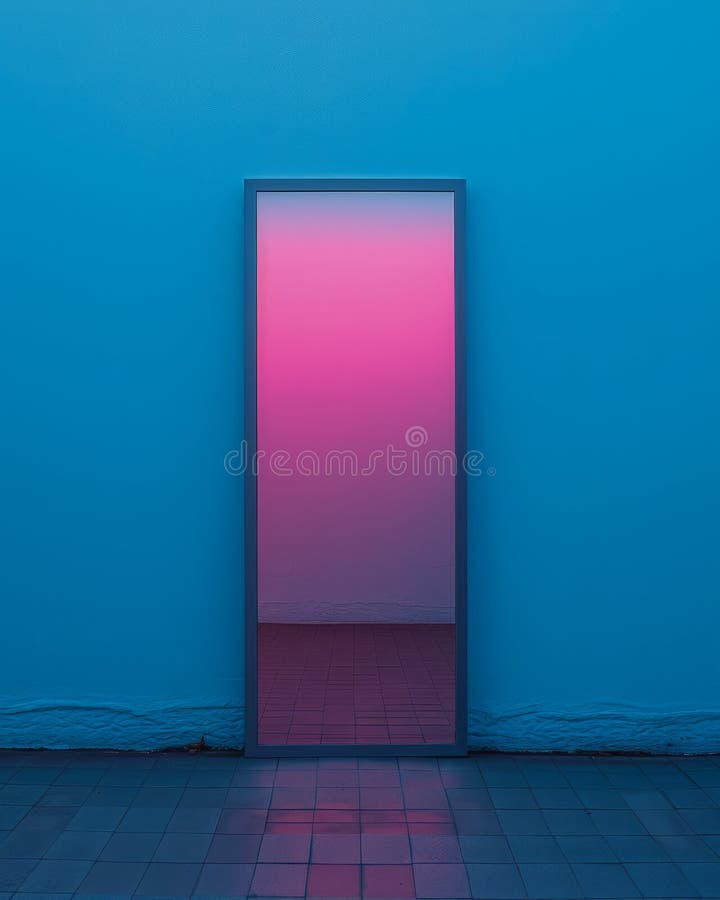 Vivid Optical Illusion of a Mirror Reflecting a Gradient Sunset Against ...