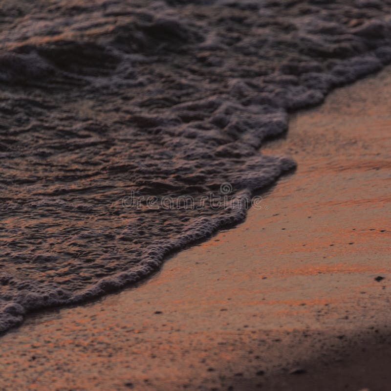 Vivid Orange Color on Beautiful Motion of Wave at Beach Stock Photo ...