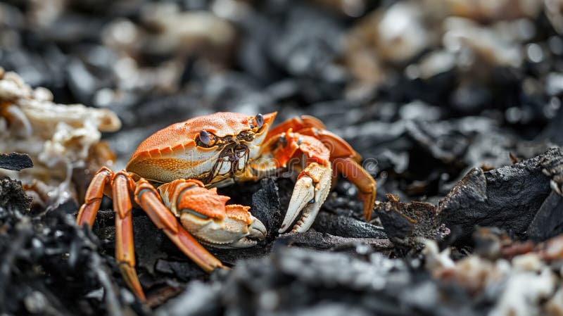 Crab among dark ashes stock illustration. Illustration of natural ... Crab among dark ashes stock illustration. Illustration of natural ...