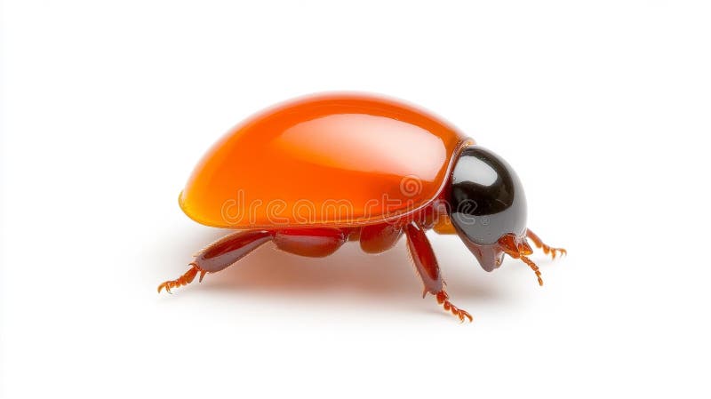 Vivid Orange Ladybug on White Background Isolated Stock Illustration ...