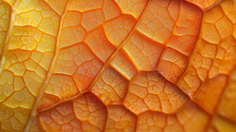 Vivid Orange Leaf with Intricate Textures and Patterns Stock ...