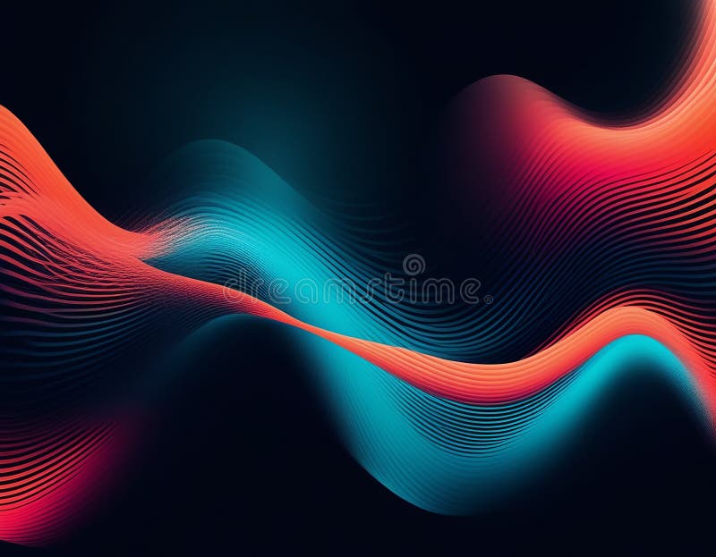 Vivid Orange, Teal, and White Grainy Gradient Flow on a Black ...