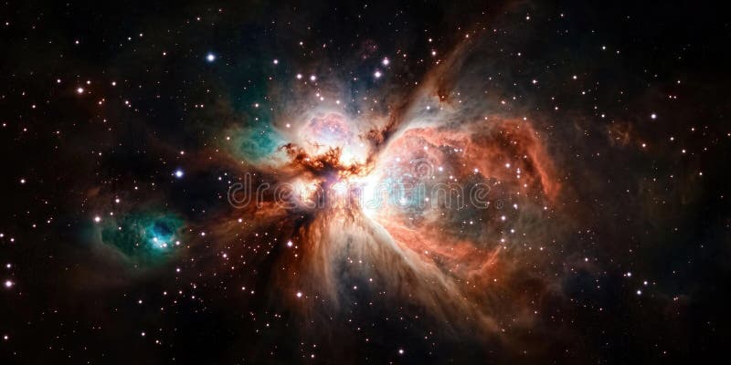 Vivid Orion Nebula Cluster with Stellar Dust and Gas in Space Stock ...
