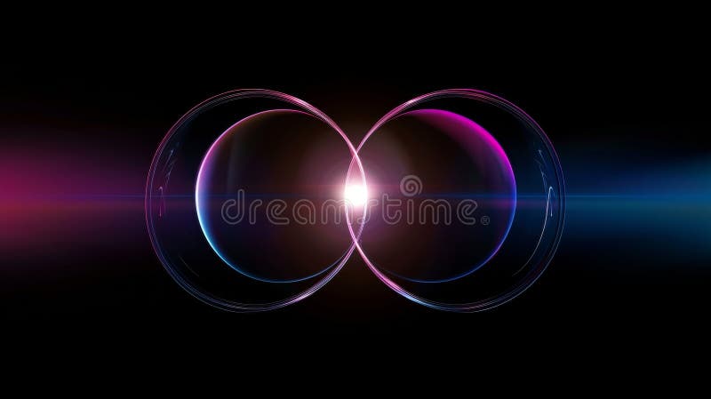 Vivid Oval Lens Flare Featuring Blue, Purple, and Pink Gradient on a ...