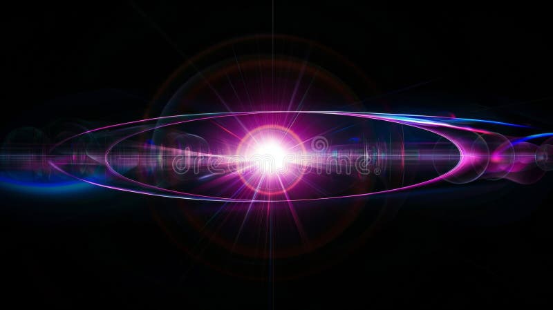 Vivid Oval Lens Flare with Gradient of Blue, Purple, and Bright Pink on ...