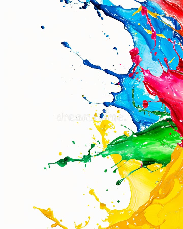 Vivid Paint Blobs Create Abstract Patterns on White Background Stock Illustration - Illustration ...