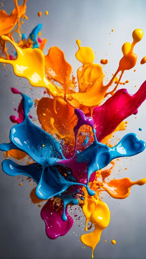 Vivid Paint Splash Explosion Expressive Art in Dynamic Motion Showcases ...
