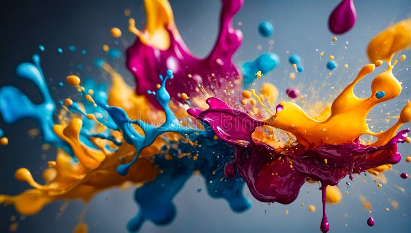 Vivid Paint Splash Explosion Expressive Art in Dynamic Motion Showcases ...