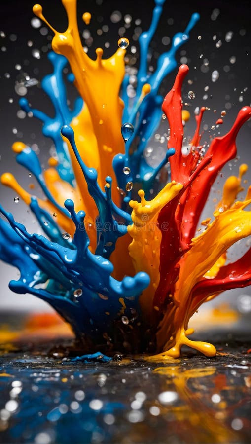 Vivid Paint Splash Explosion Expressive Art in Dynamic Motion Showcases ...