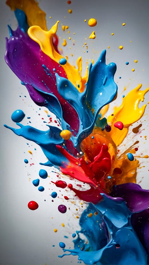 Vivid Paint Splash Explosion Expressive Art in Dynamic Motion Showcases ...