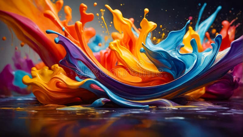 Vivid Paint Splash Explosion Expressive Art in Dynamic Motion Showcases ...