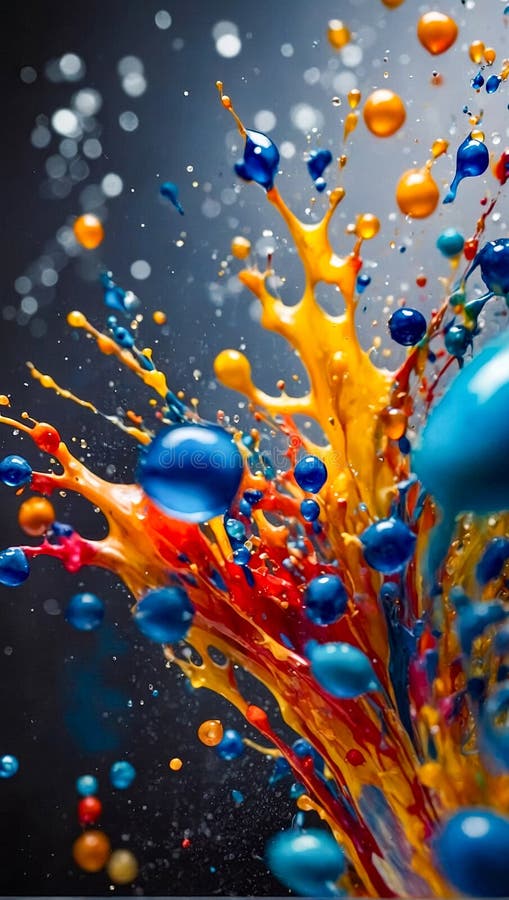 Vivid Paint Splash Explosion Expressive Art in Dynamic Motion Showcases ...
