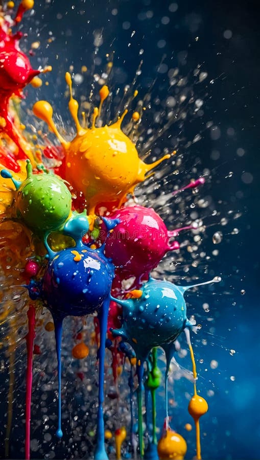 Vivid Paint Splash Explosion Expressive Art in Dynamic Motion Showcases ...