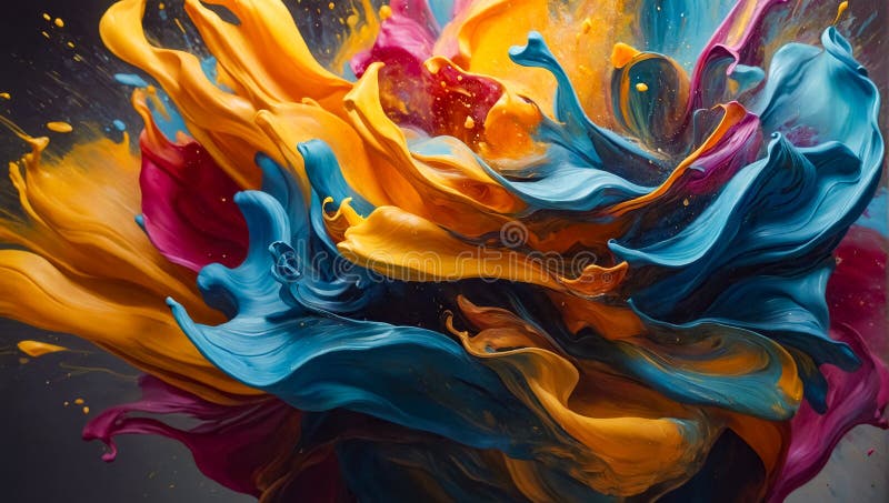 Vivid Paint Splash Explosion Expressive Art in Dynamic Motion Showcases ...
