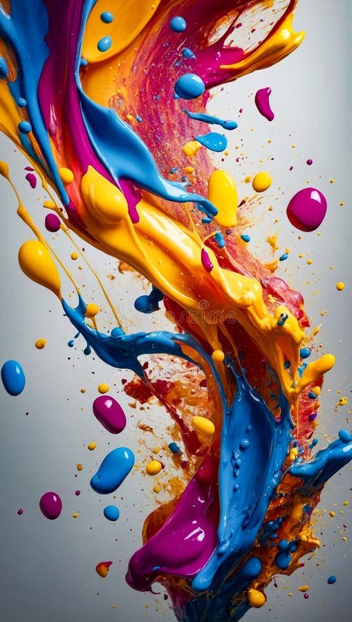 Vivid Paint Splash Explosion Expressive Art in Dynamic Motion Showcases ...