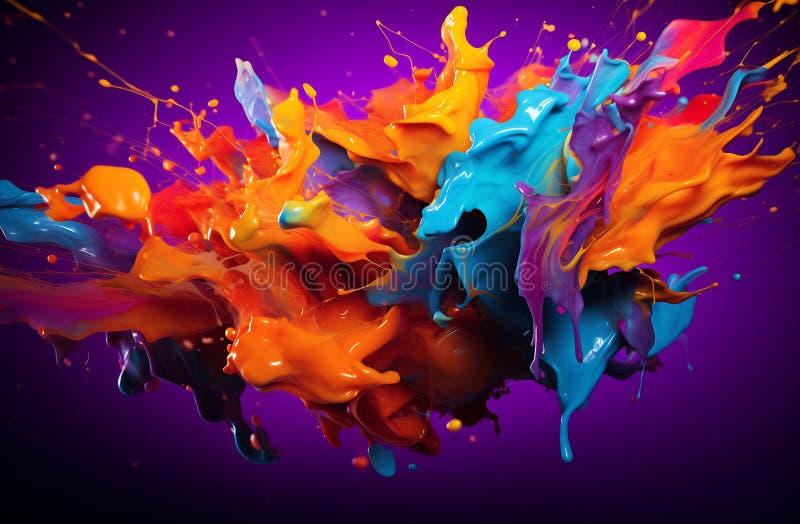 Vivid Paint Splash Extravaganza Stock Illustration - Illustration of ...