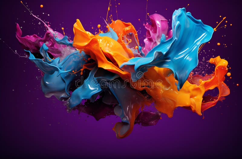 Vivid Paint Splash Extravaganza Stock Illustration - Illustration of ...