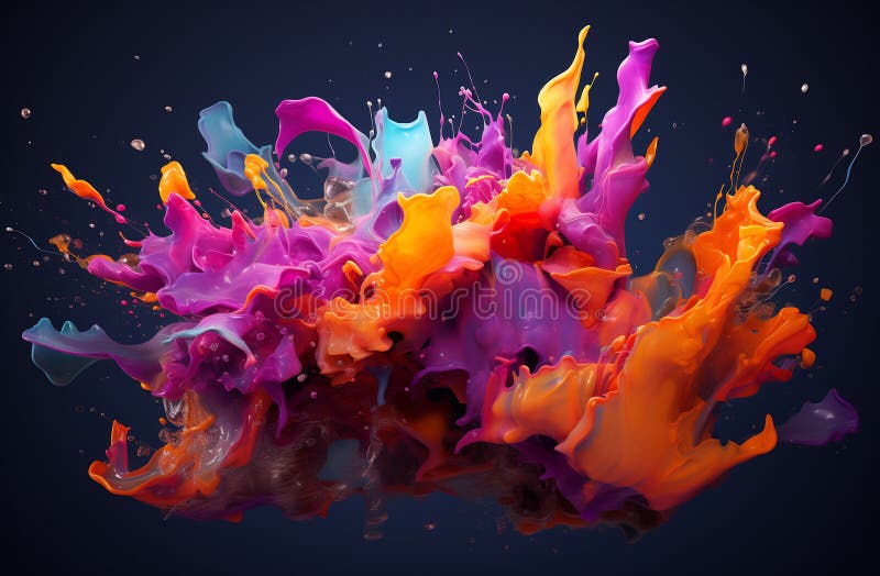 Vivid Paint Splash Extravaganza Stock Photo - Image of orange, artistic ...