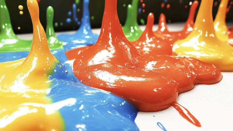 Vivid Paint Splashes in Primary Colors, Showcasing Creativity and ...
