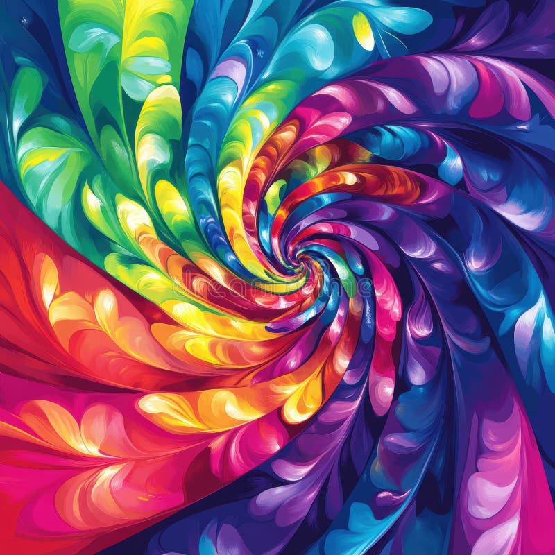 Vivid Paint Swirls Contrast Against a Dark Backdrop, Creating a Dynamic ...