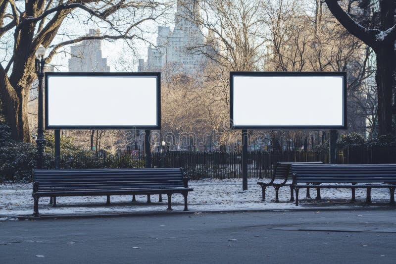 Vivid Picture of Empty Billboards for Outdoor Ads Stock Photo - Image ...