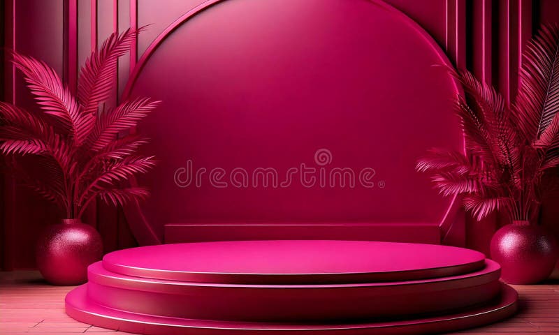 Pink Floral Display Circular Stage Setting Stock Photos - Free ...