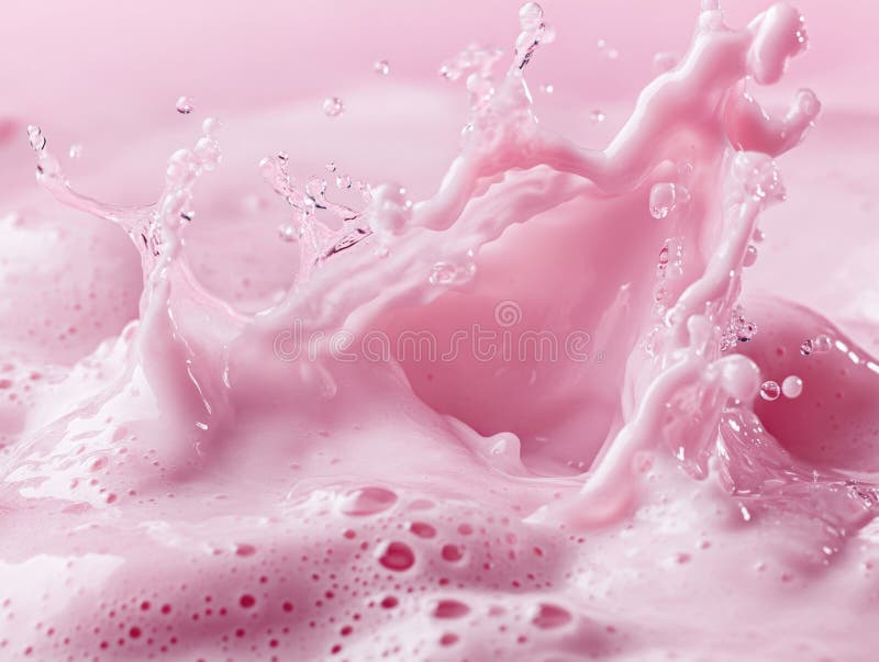 Vivid Pink Foam Splash with a Smooth Background Stock Photo - Image of ...