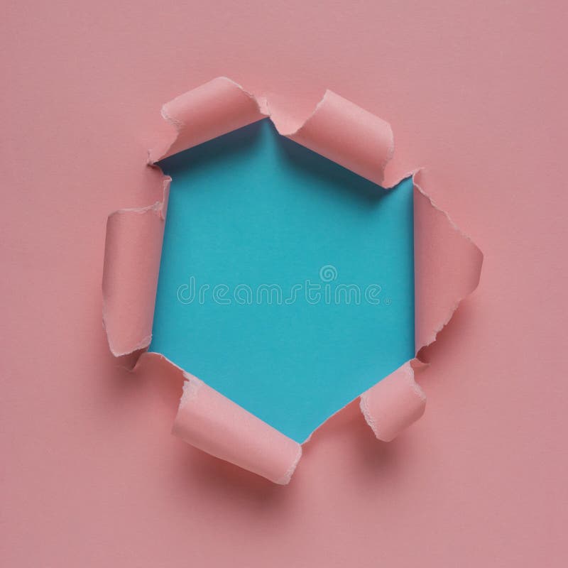 Vivid Pink Torn Paper with Burst Hole Background. Stock Image - Image ...