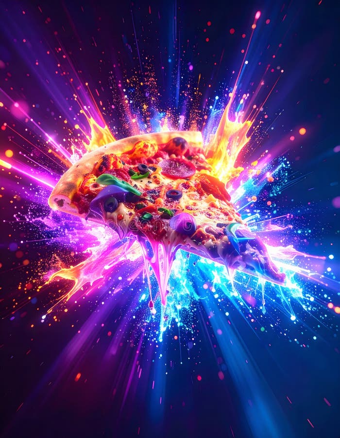 Vivid pizza stock illustration. Illustration of food - 392554648