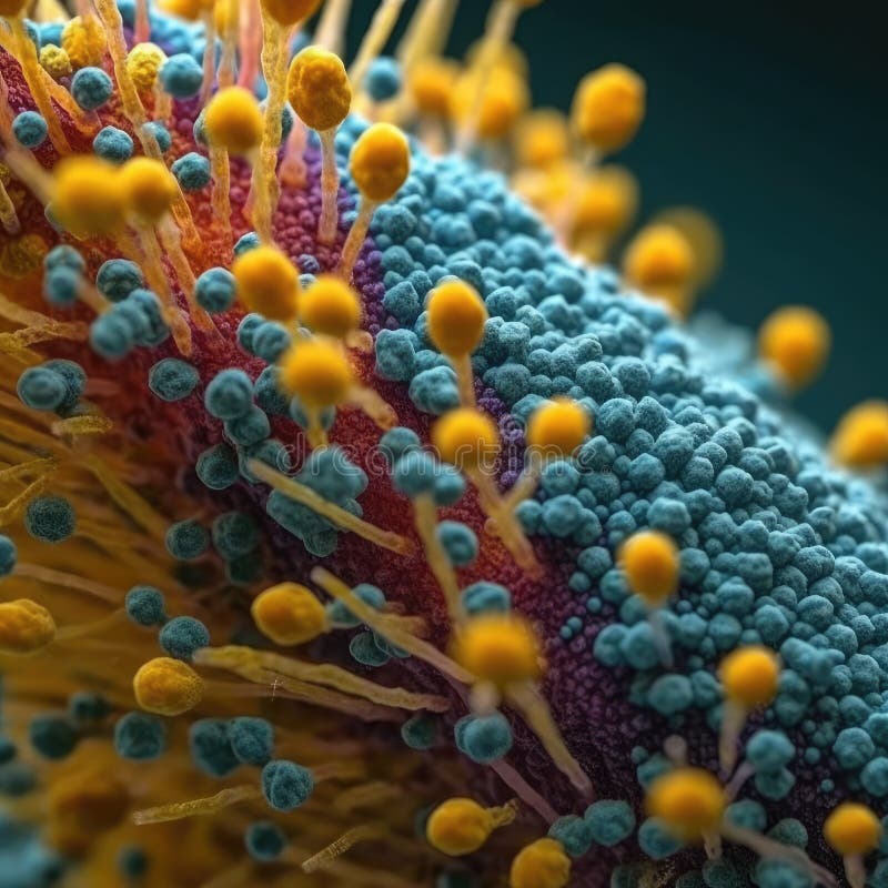 Vivid Pollen Microscopic View for Scientific Research. Stock ...