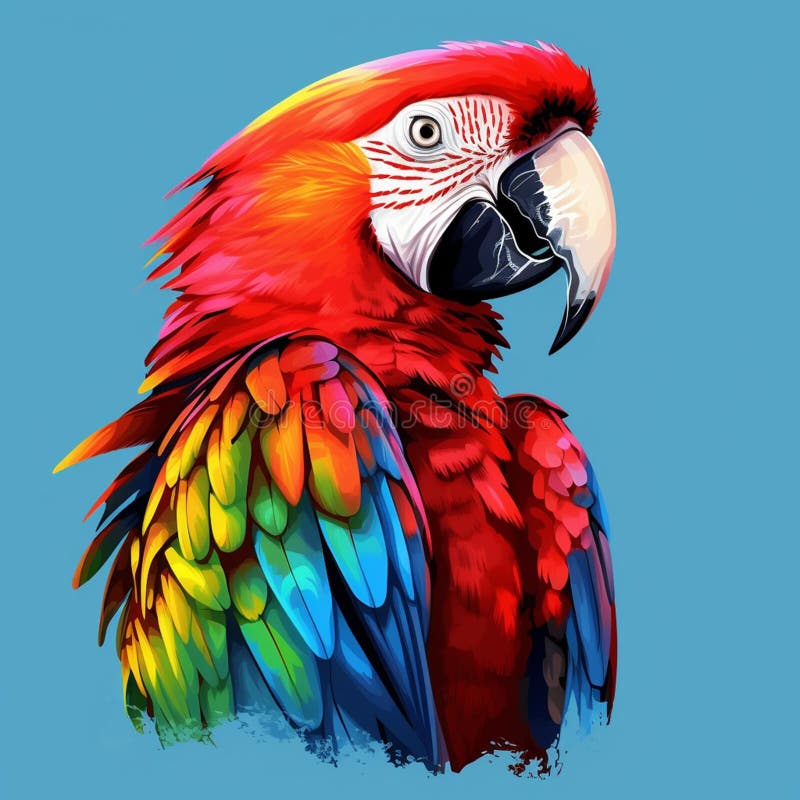 A Vivid Portrait of a Parrot with a Bright, Multi-coloured Head Against ...
