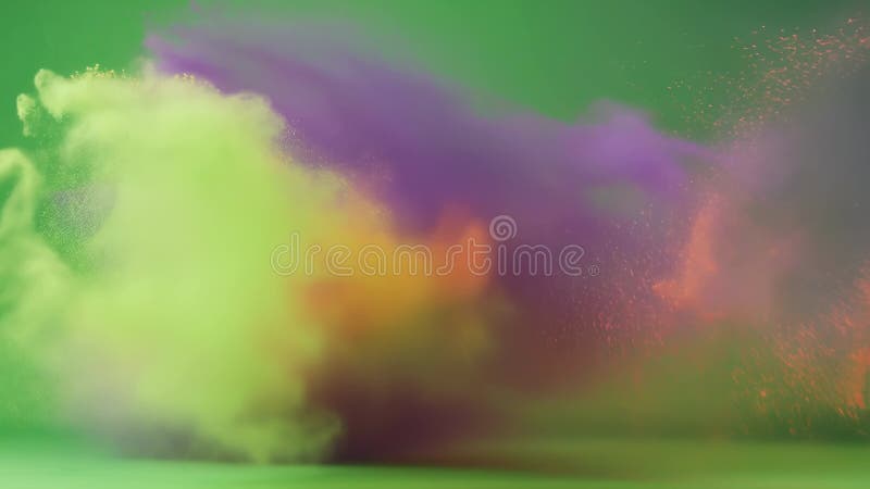 Colorful Powder Explosion on Green Screen Background Stock Video ...