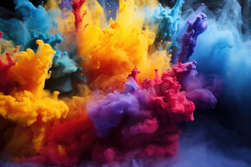Vivid Powder Dyes Scattering in Various Directions, Captured in High Resolution Stock Photo ...