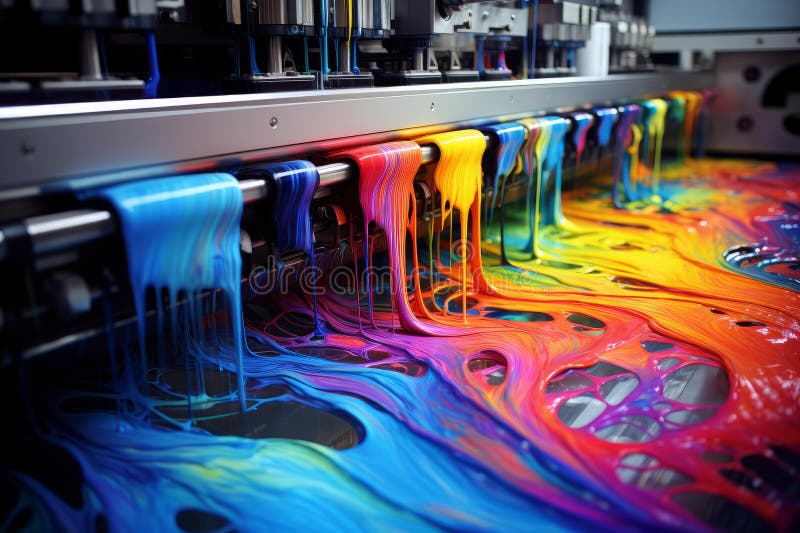 Vivid Printer Color Splashes Paints. Generate Ai Stock Photo - Image of ...
