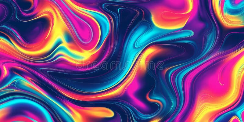 A Vivid Psychedelic Fabric Texture Background in Swirling Neon Colors ...