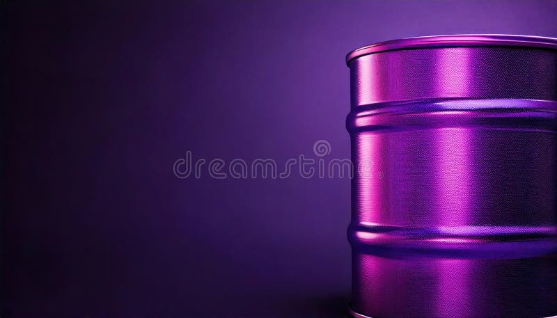 Bright Purple Metallic Barrel Against a Dark Gradient Background ...