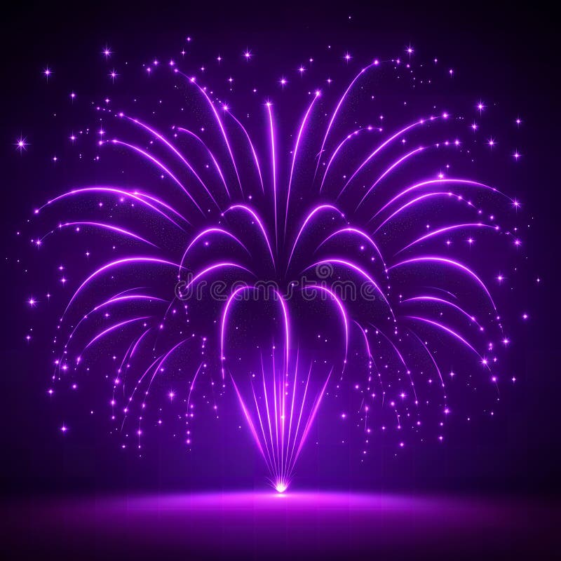 Vivid Purple Fireworks Display Night Celebration Festive Event ...