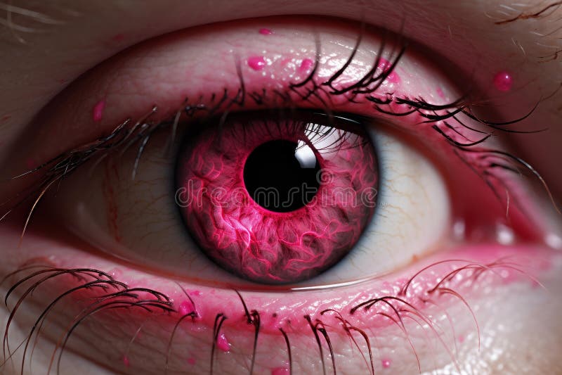 Vivid Rabbit Pink Eye Closeup. Generate Ai Stock Image - Image of gift ...