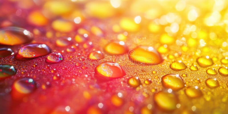 Vivid Rain Drops on a Colorful Surface Stock Illustration ...