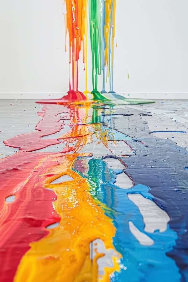 Vibrant Rainbow Paint Stroke on White Background Stock Image - Image of ...