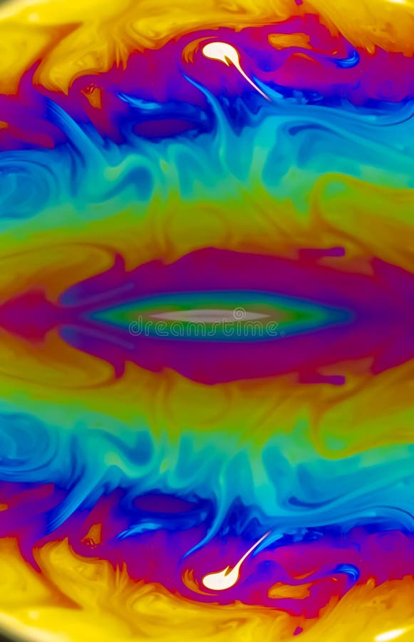 Vivid Rainbow Colours of a Macro Soap Bubbles Creating Psychedelic ...