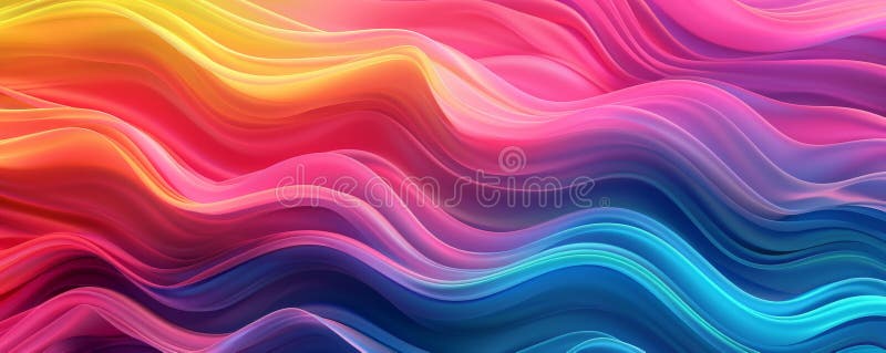 A Vivid Rainbow Gradient Wavy Abstract Background, Featuring Smooth ...
