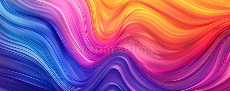 A Vivid Rainbow Gradient Wavy Abstract Background, with Undulating ...